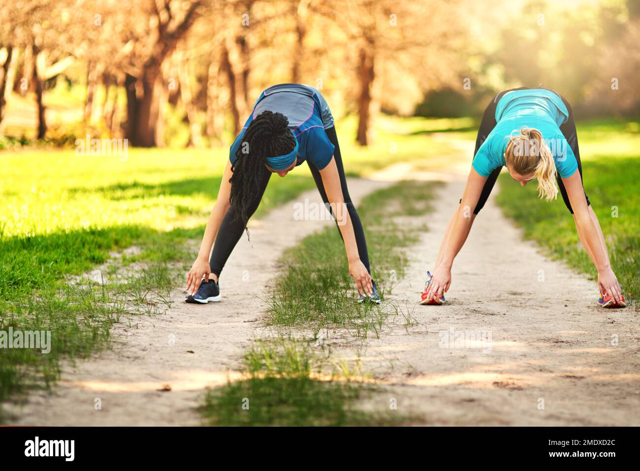 Everything is just better in twos. two sporty young women out ...