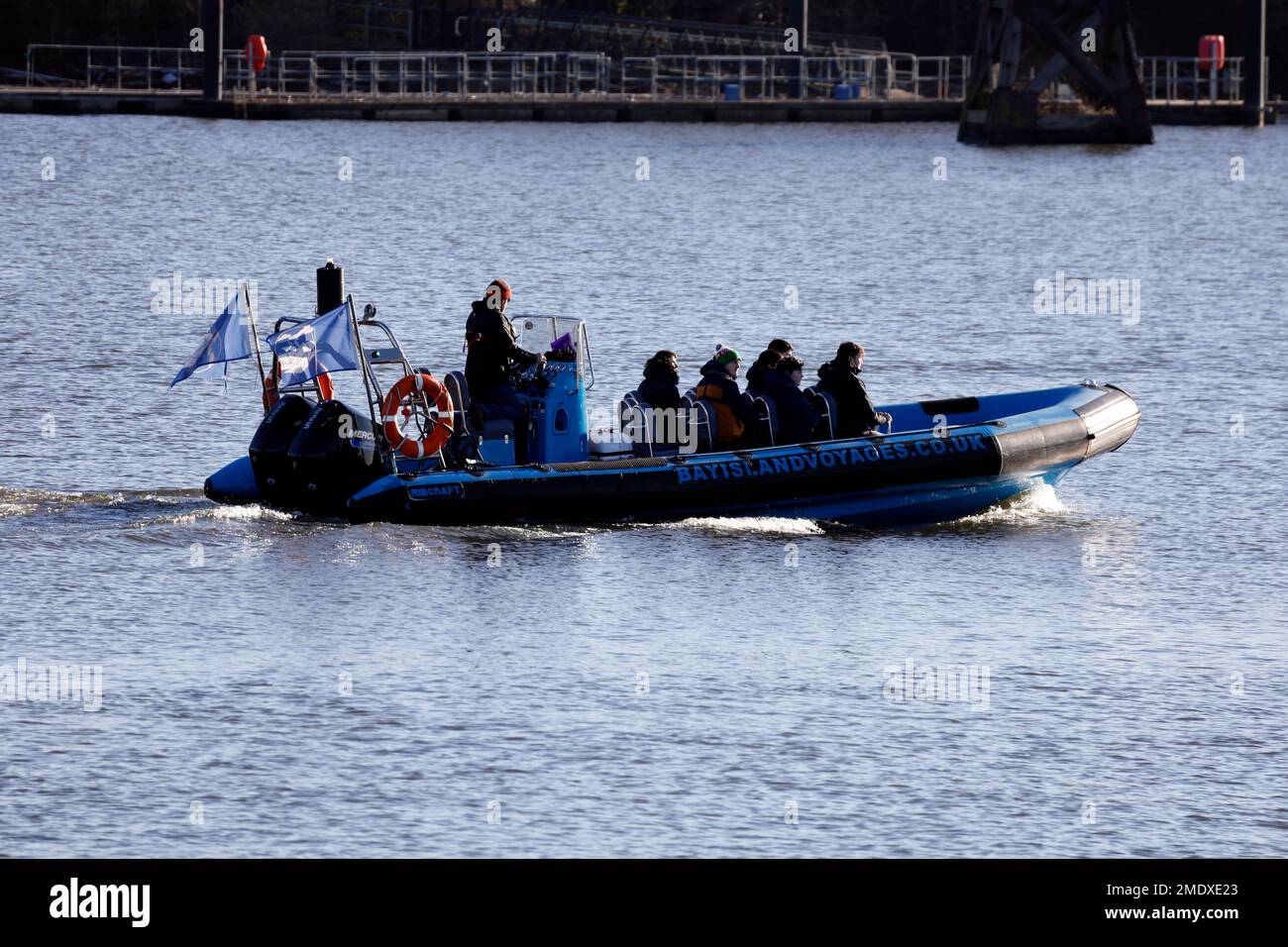 Cardiff Bay pleasure trips large inflatable motor craft. Cardiff Bay ...