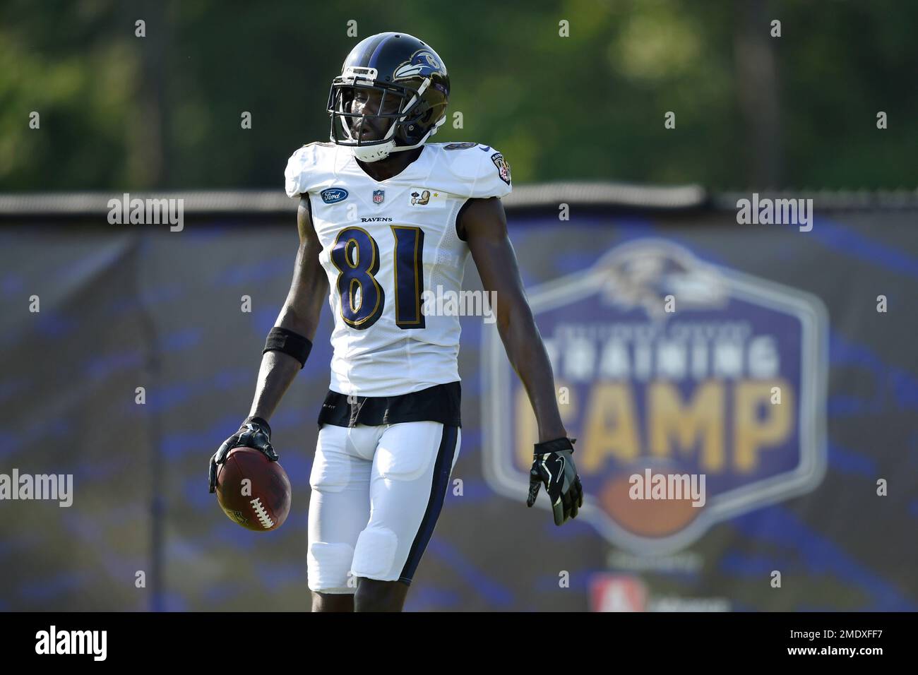 Baltimore Ravens wide receiver Binjimen Victor during an NFL football ...