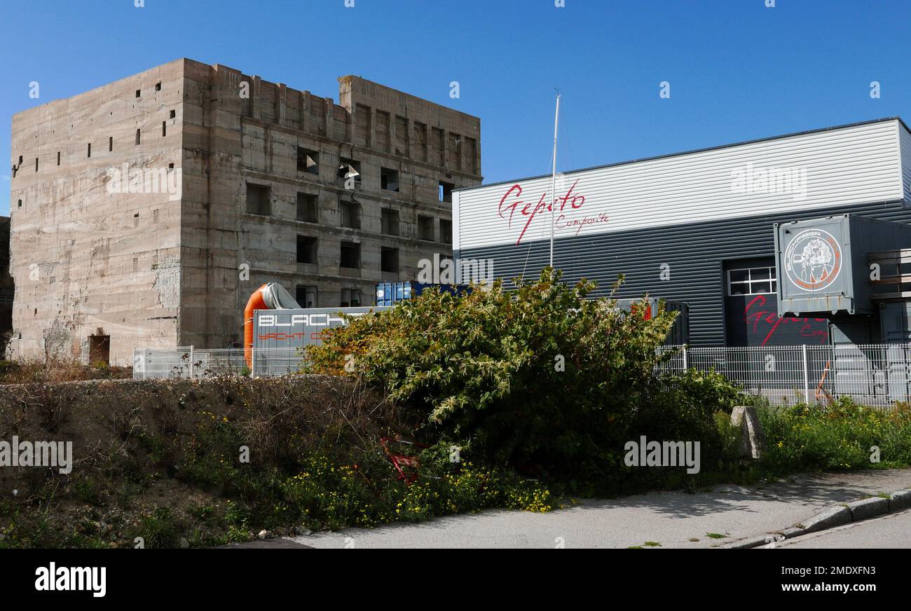 Lorient, La Glaciere bunker and Gepeto Composite, Keroman Submarine ...