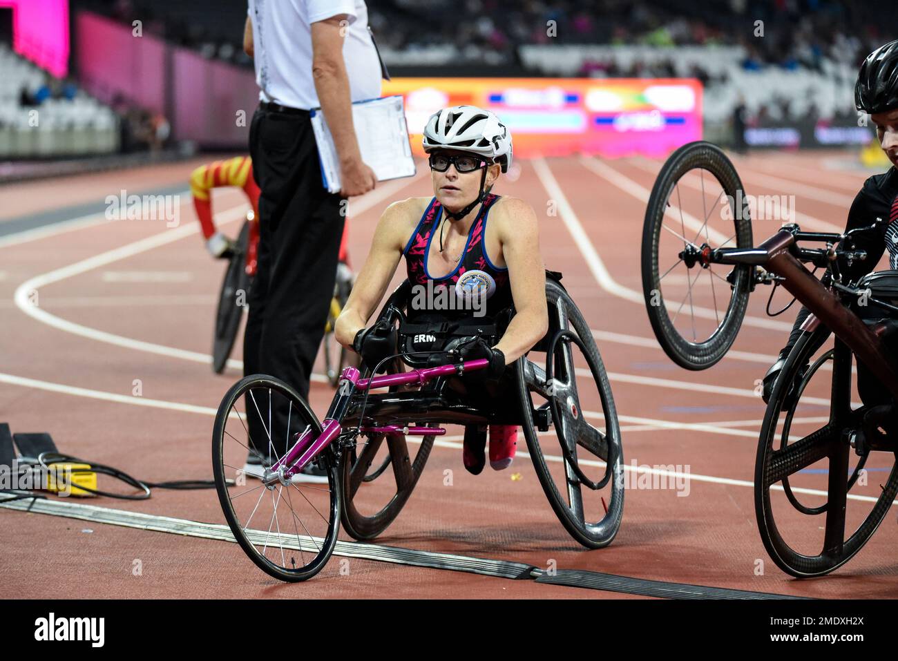 Jessica Cooper Lewis after competing in the T53 400m wheelchair race in ...