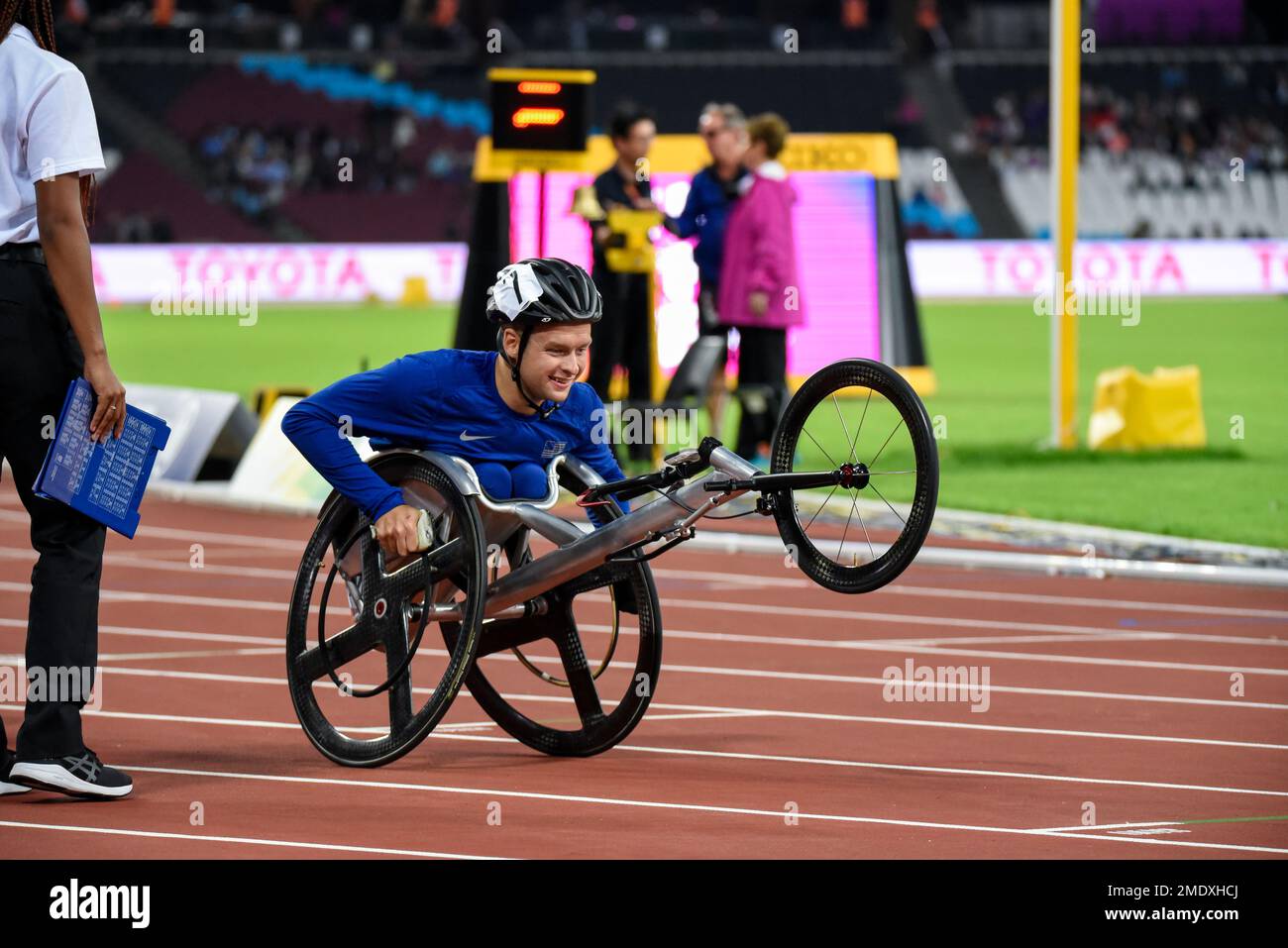 Brian Siemann of USA competing in the wheelchair racing at the 2017 World Para Athletics ...