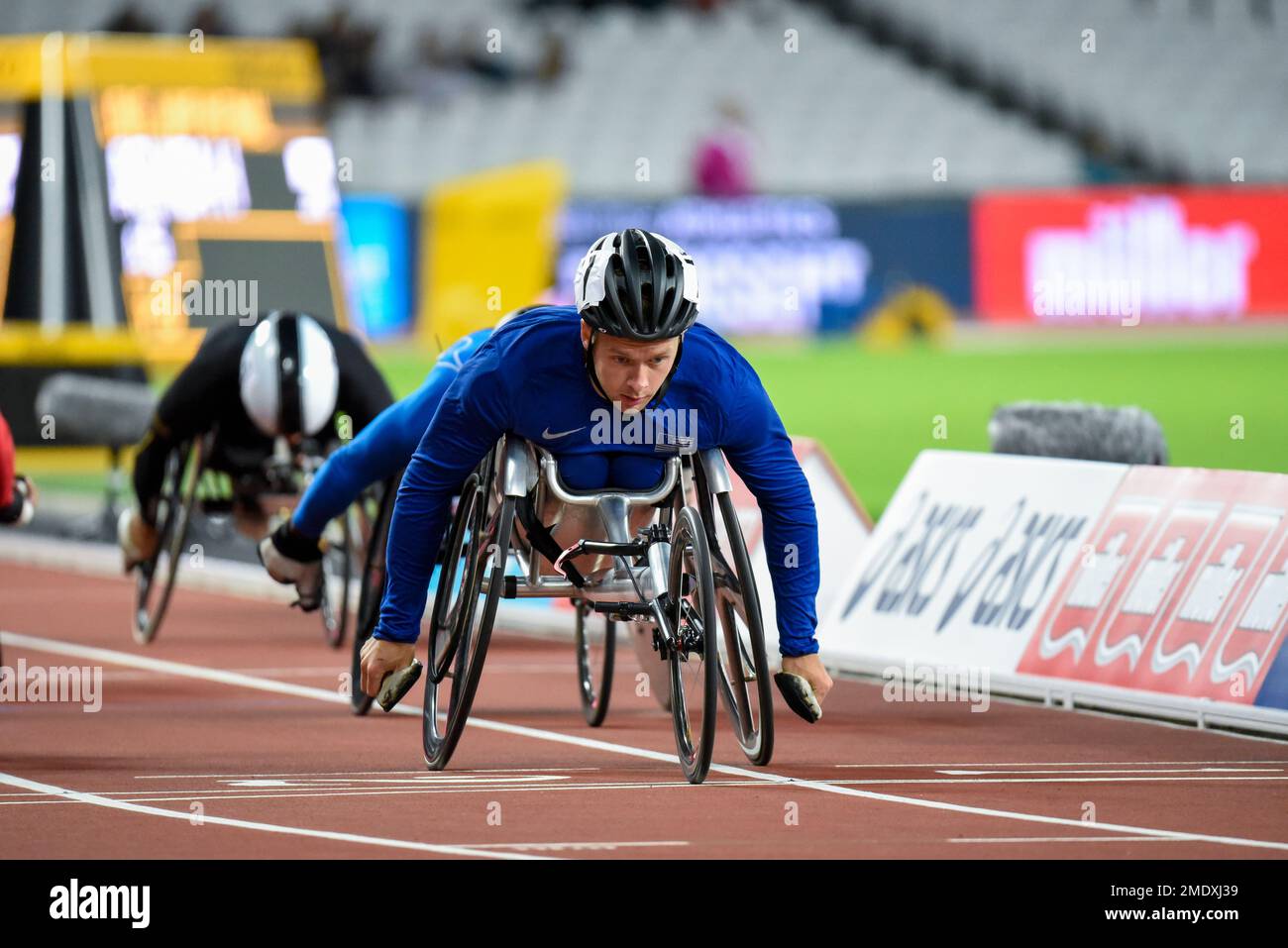Brian Siemann of USA competing in the wheelchair racing at the 2017 World Para Athletics ...
