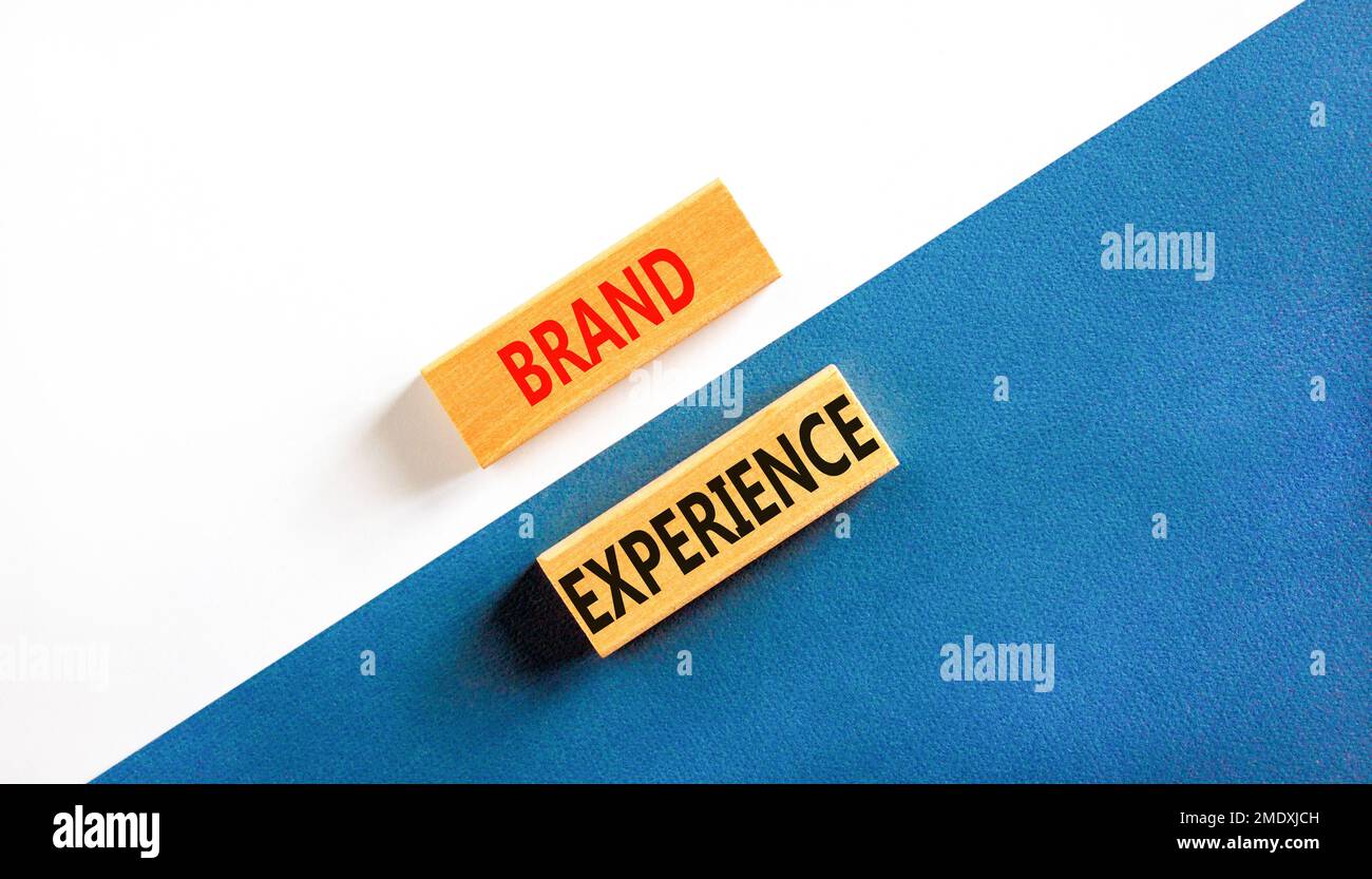 Brand experience symbol. Concept words Brand experience on wooden ...