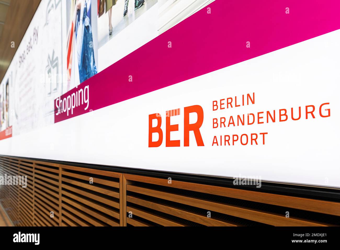 Berlin Brandenburg airport - July 24th, 2022: Close-up view BER code ...