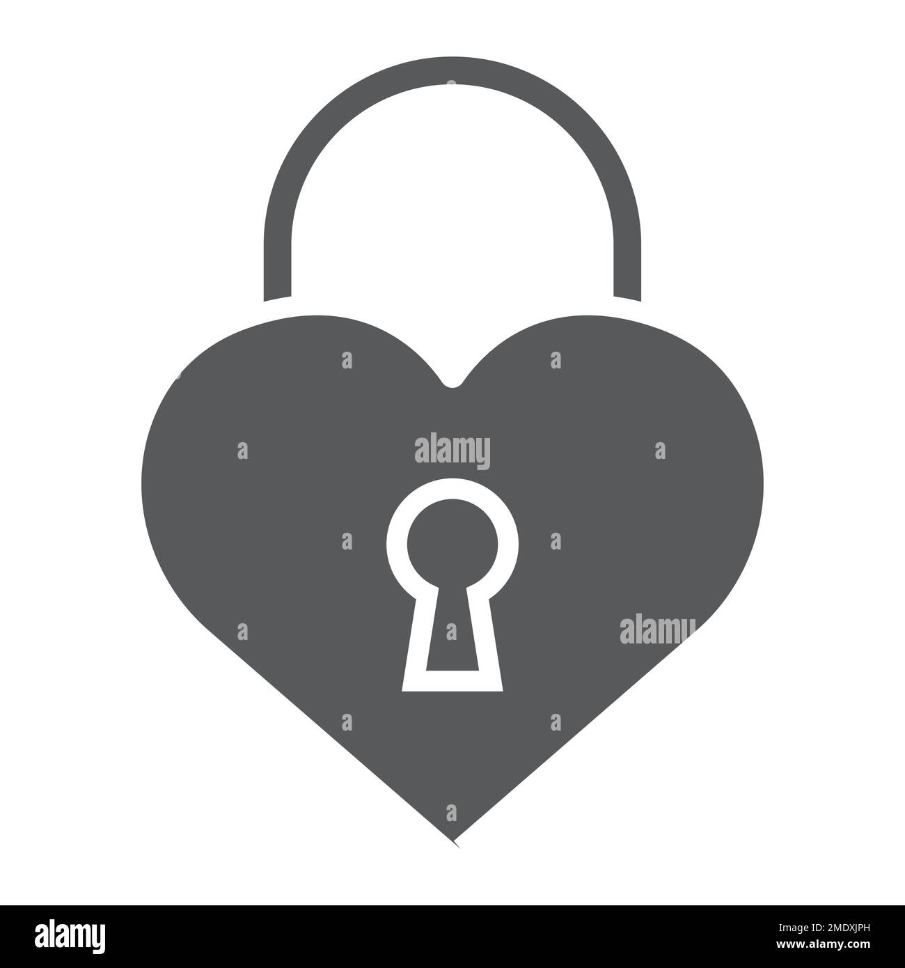 Heart lock glyph icon, love and padlock, love lock sign, vector ...