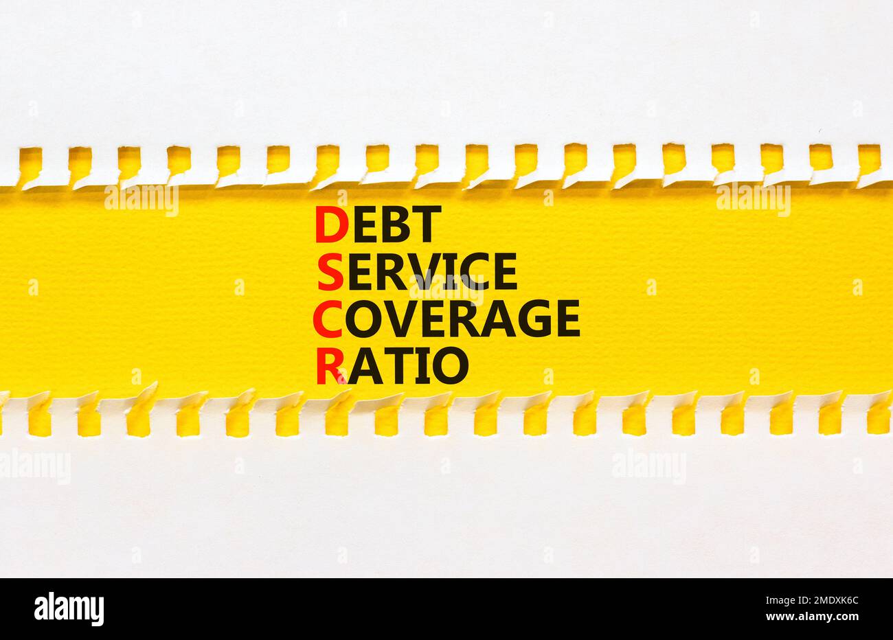 DSCR debt service coverage ratio symbol. Concept words DSCR debt ...