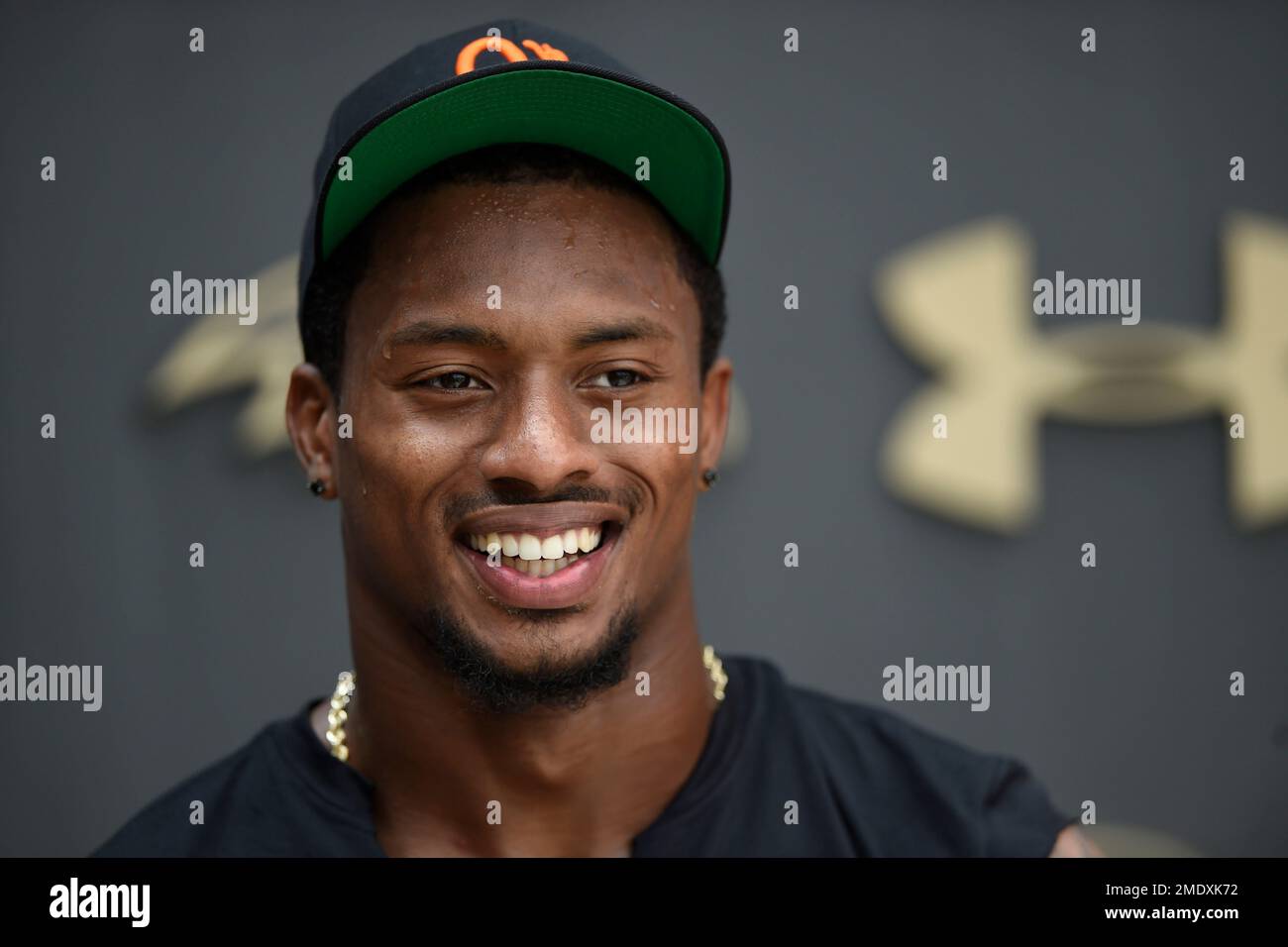 Baltimore Ravens safety DeShon Elliott speaks to reporters after an NFL ...