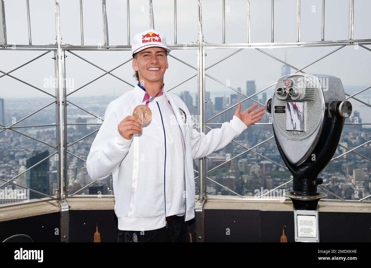 United States Olympic skateboarder Jagger Eaton poses with his Tokyo ...