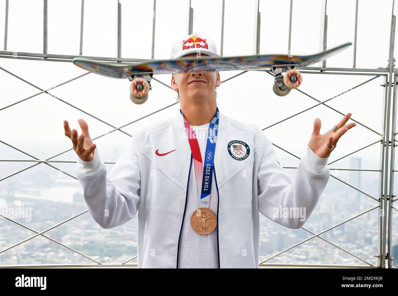 United States Olympic skateboarder Jagger Eaton poses with his Tokyo ...
