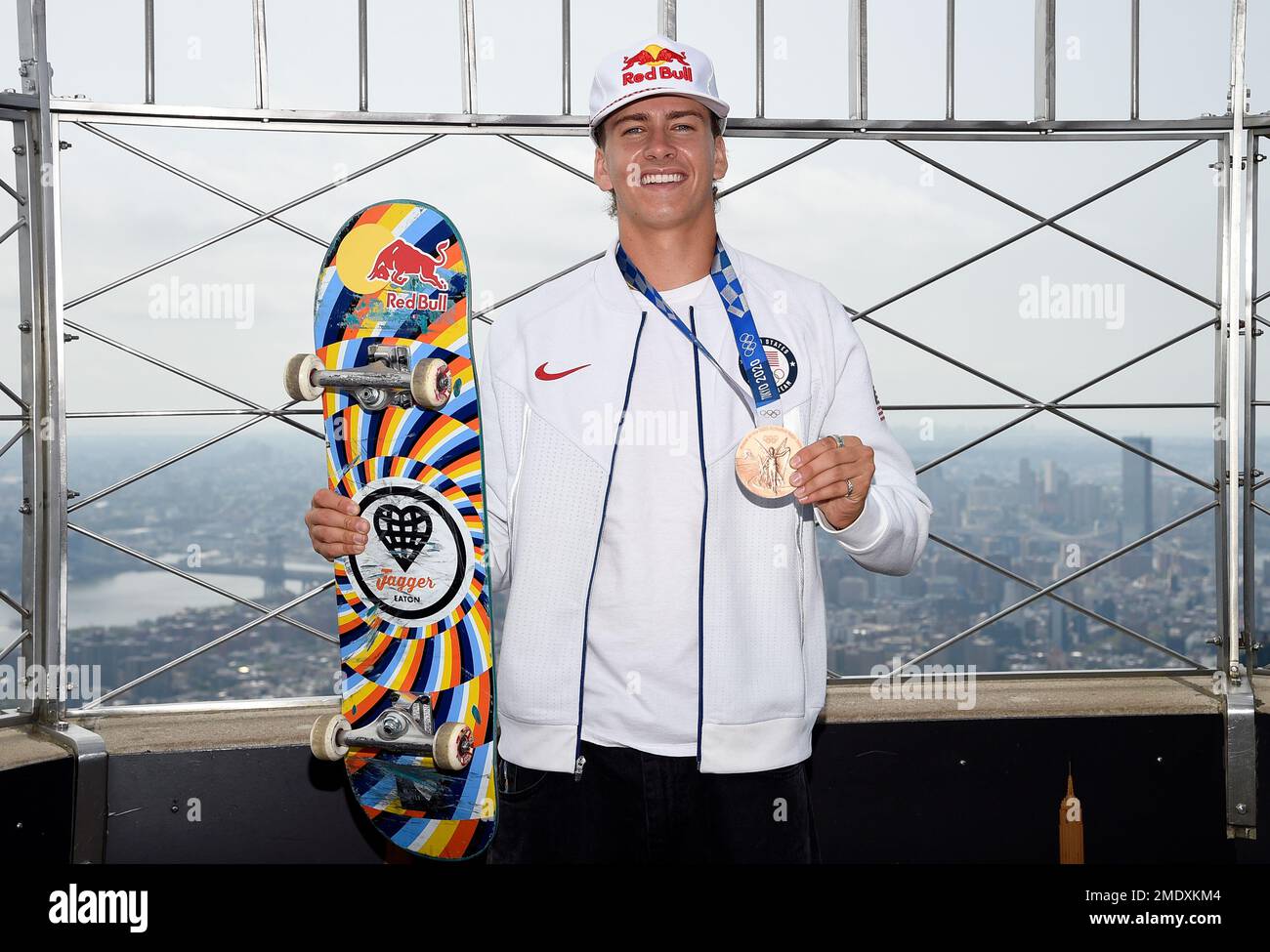 United States Olympic skateboarder Jagger Eaton poses with his Tokyo ...
