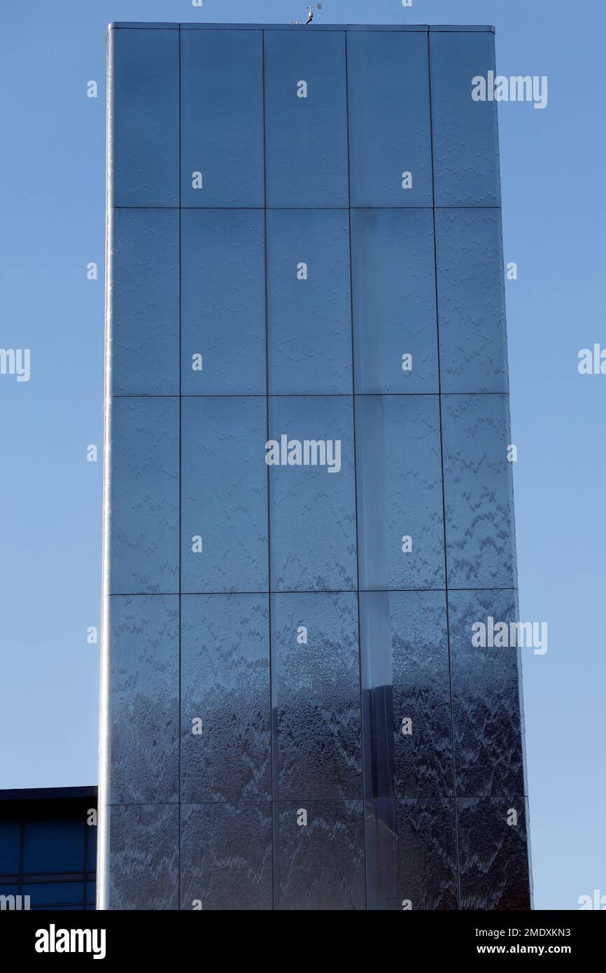 The Water Tower, a metallic tall fountain/water feature at Roald Dahl ...
