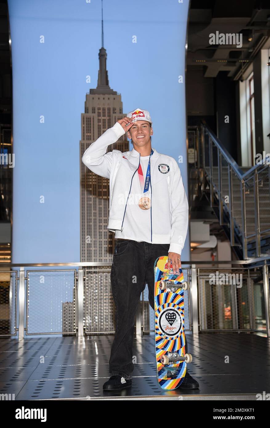 Olympic Skateboarder Jagger Eaton poses for the media at the Empire ...