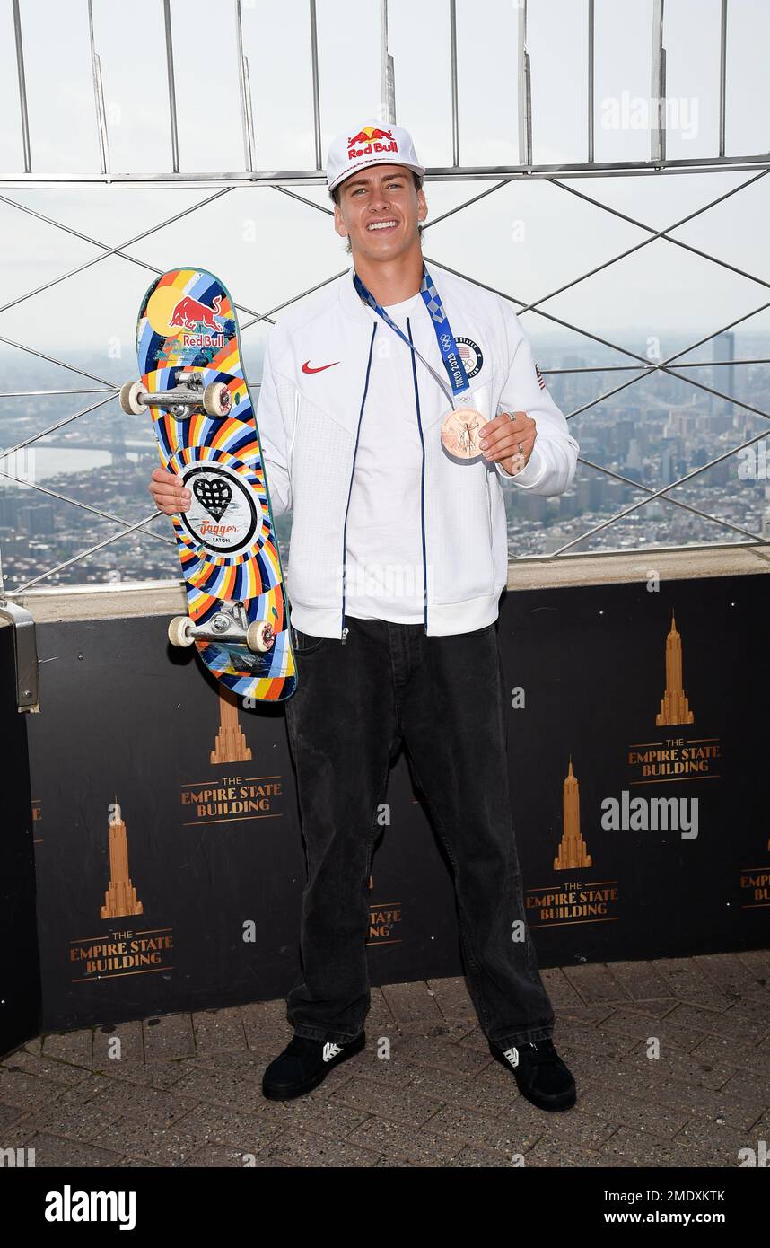 Olympic Skateboarder Jagger Eaton poses for the media at the Empire ...