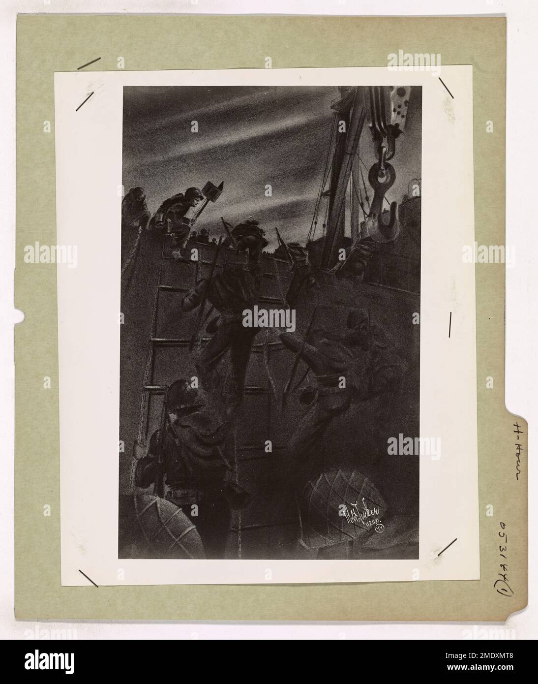 American soldiers load into landing craft for the invasion of Europe ...