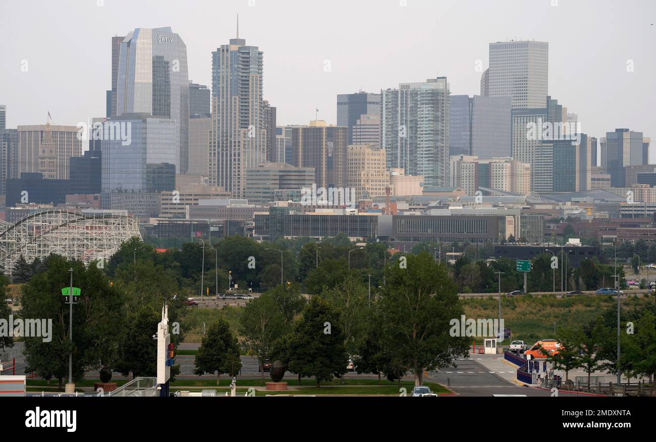 The skyline is obscured by smoke flowing along Colorado's Front Range ...