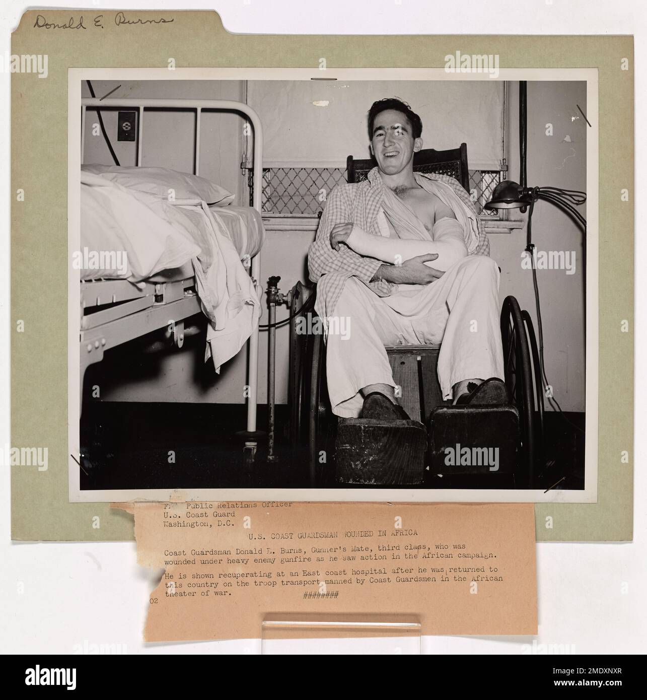 U.S. Coast Guardsman Wounded in Africa. Coast Guardsman Donald E. Burns ...