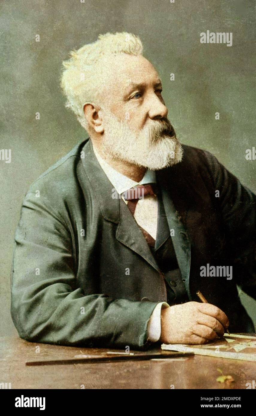 Portrait of Jules Verne - french writer Stock Photo - Alamy