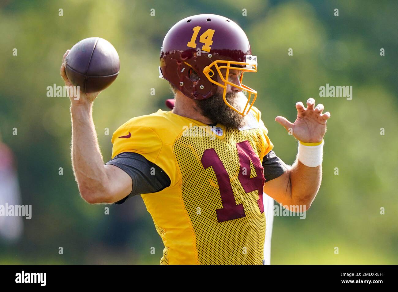 Washington Football Team quarterback Ryan Fitzpatrick (14) throws ...