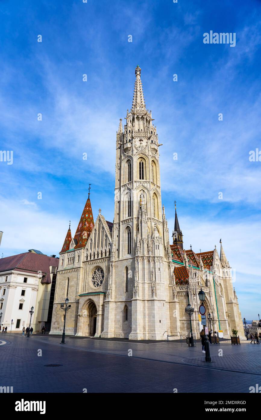 Beautiful Matyas templom Matthias church in Buda castle Budapest with ...