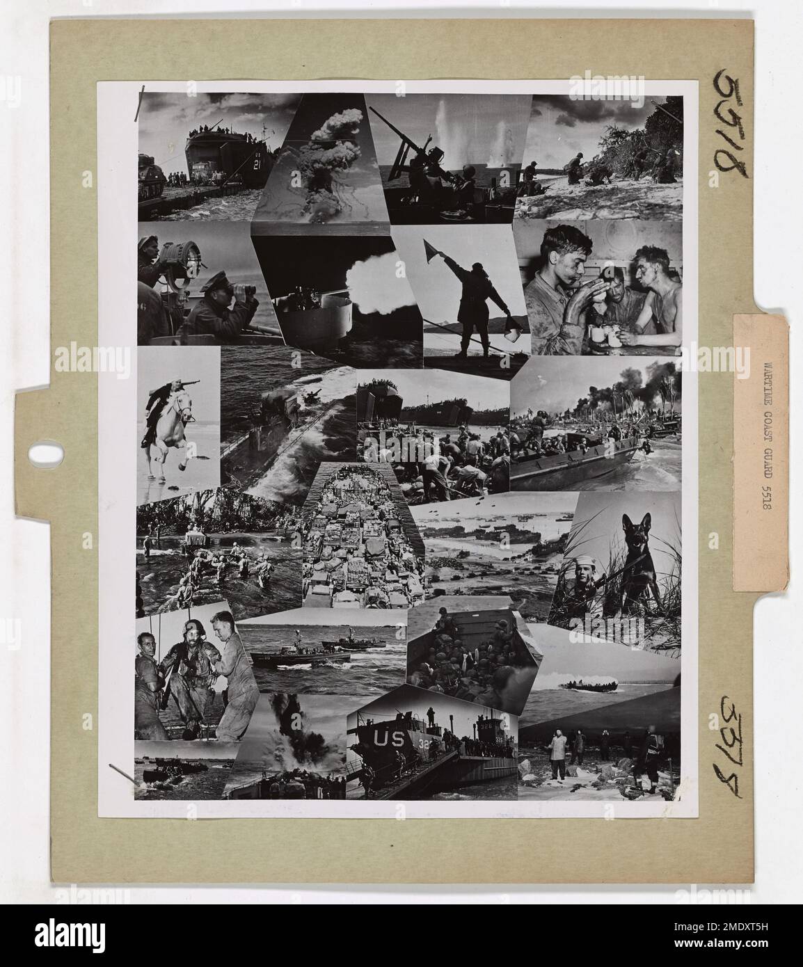 A montage of photographs showcases the varied wartime activities of the ...
