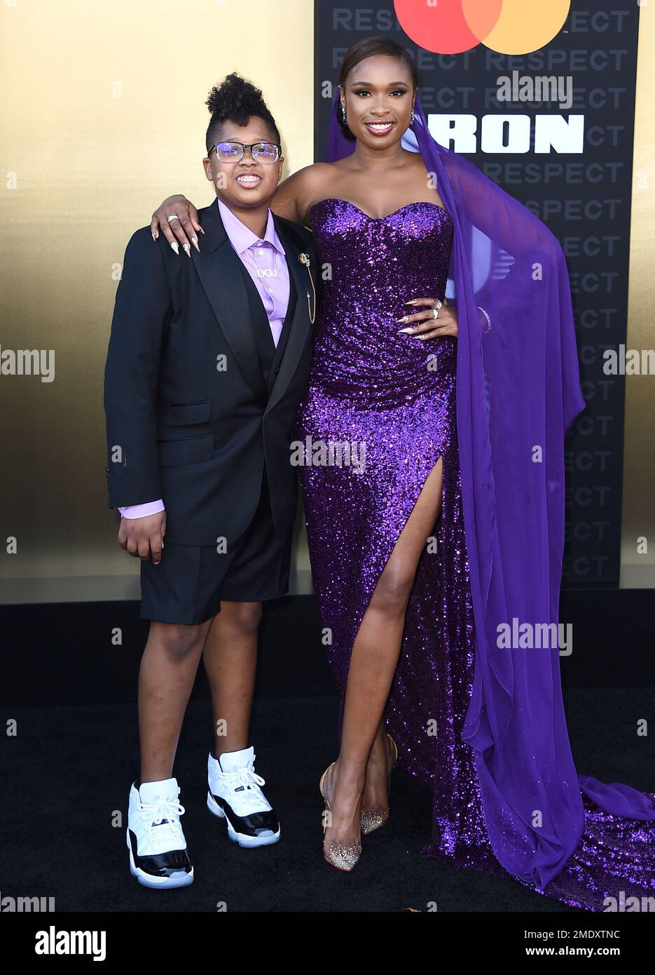 Jennifer Hudson, left, and Julian King arrives at the Los Angeles ...
