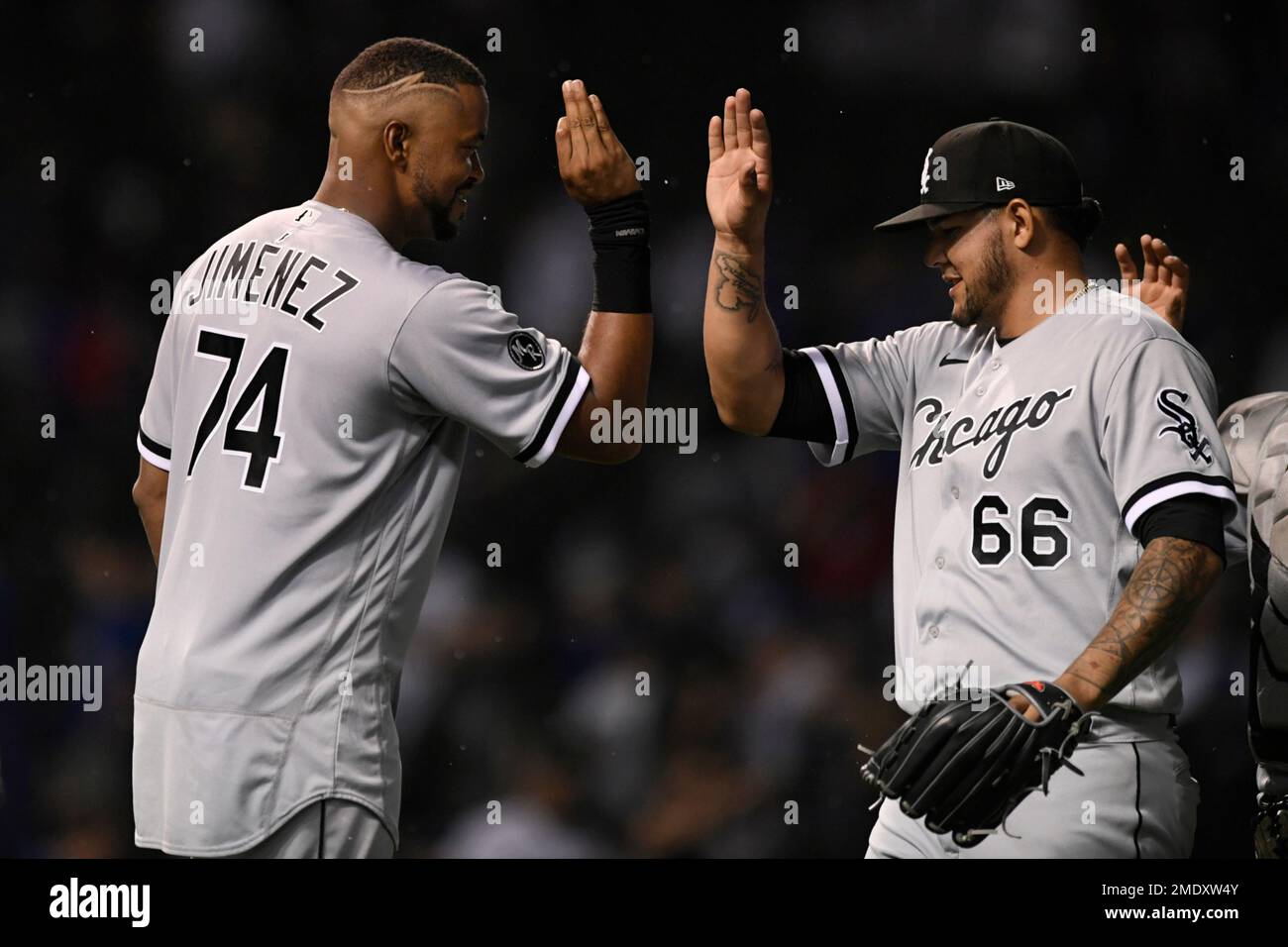 Chicago White Sox closing pitcher Jose Ruiz (66) celebrates with ...