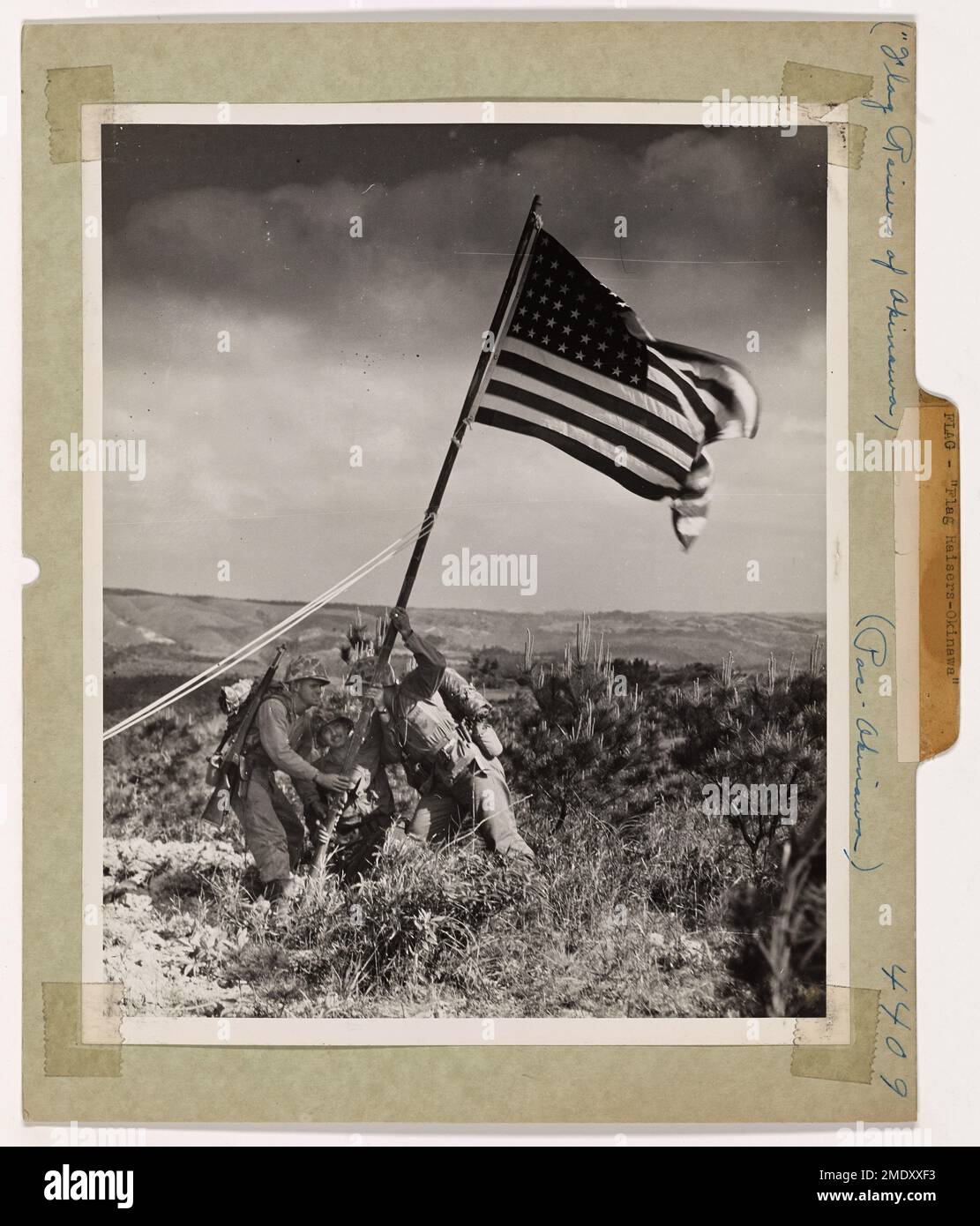 The Flag Raisers of Okinawa. Emulating the now famous flag raising on ...
