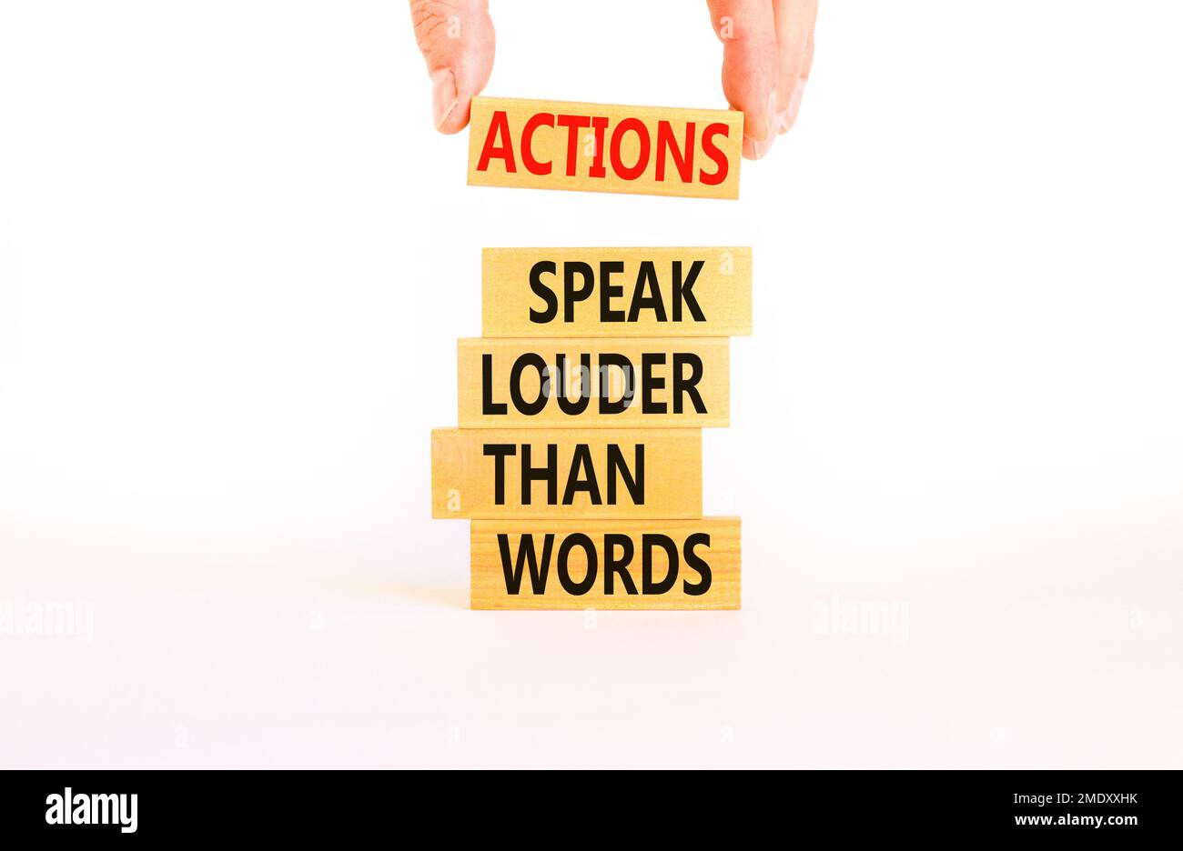Actions speak louder words symbol. Concept words Actions speak louder ...