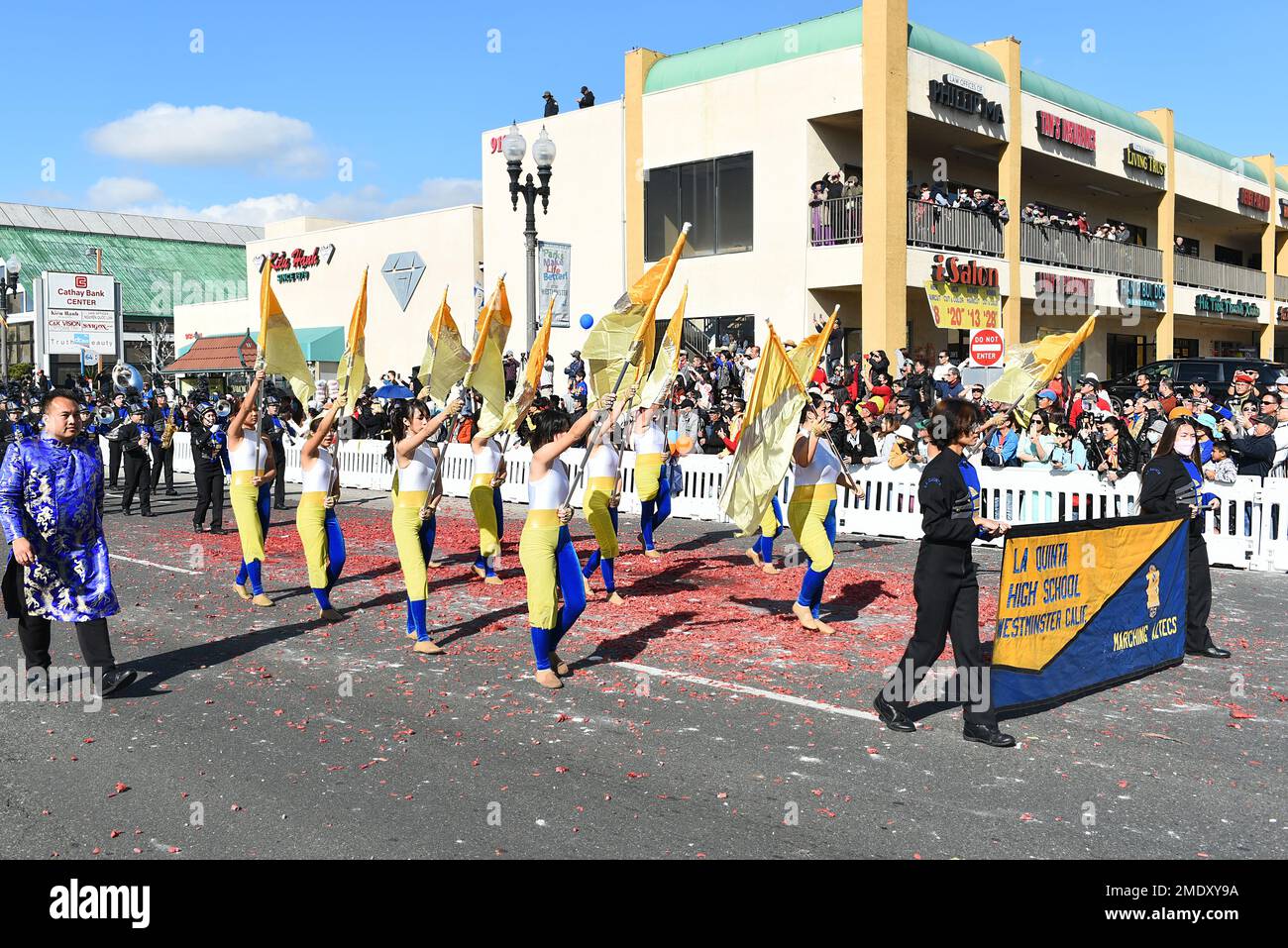 WESTMINSTER, CALIFORNIA - 22 JAN 2023: Closeup of La Quinta High School ...