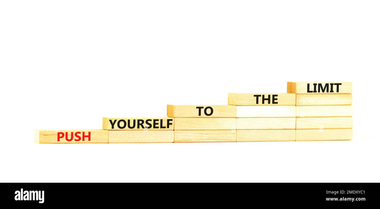 Push the limit symbol. Concept words Push yourself to the limit on ...