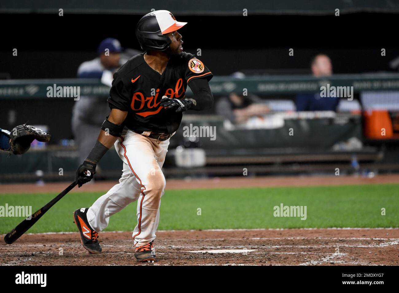 Baltimore Orioles' Cedric Mullins bats against the Tampa Bay Rays ...