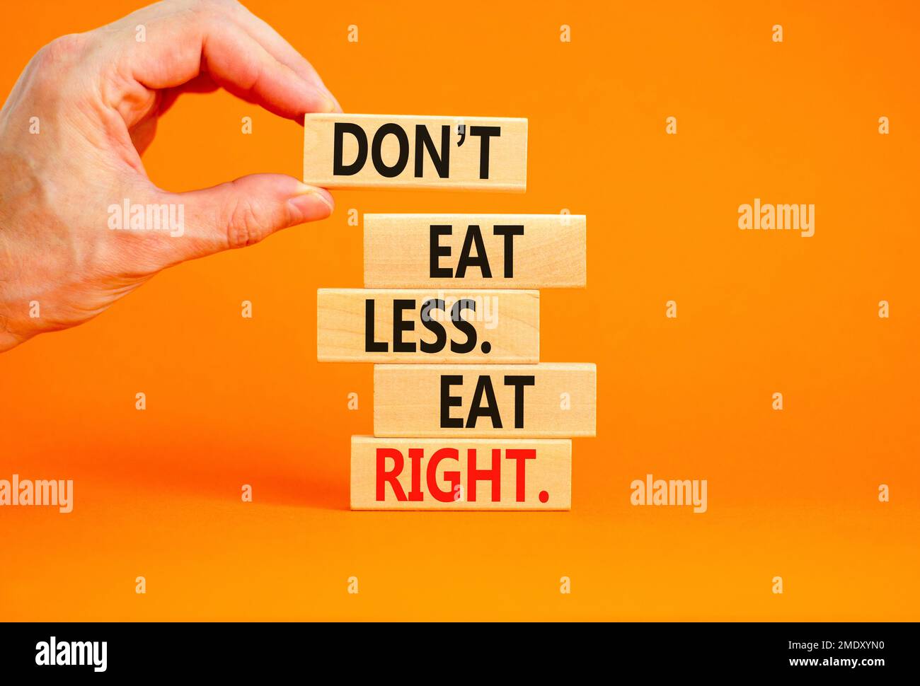 Eat less or right symbol. Concept words Do not eat less, eat right on ...