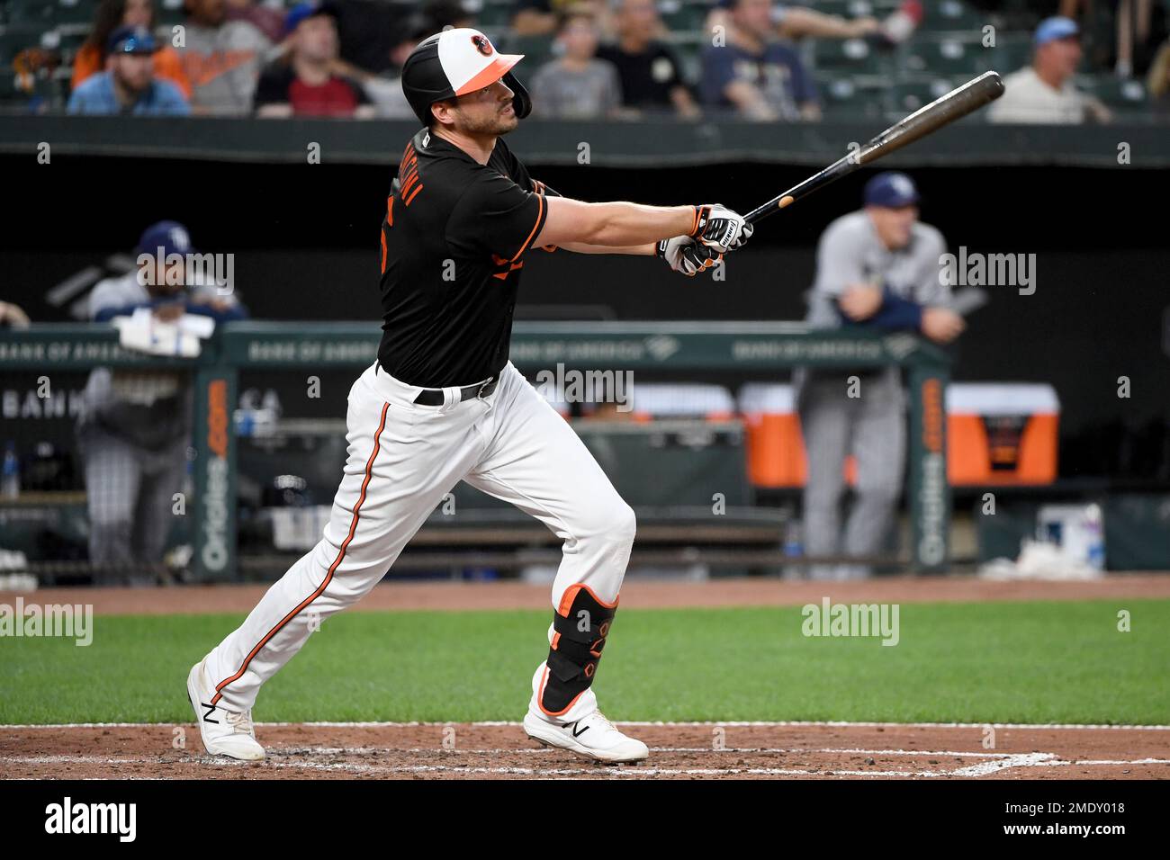 Baltimore Orioles' Trey Mancini bats against the Tampa Bay Rays during ...