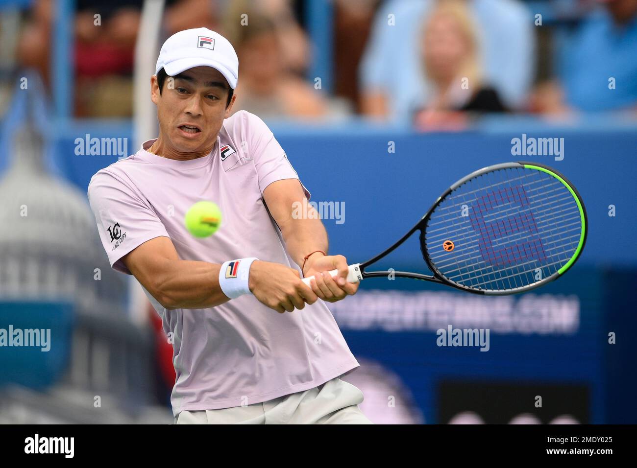 Mackenzie McDonald competes against Kei Nishikori, of Japan, during the ...