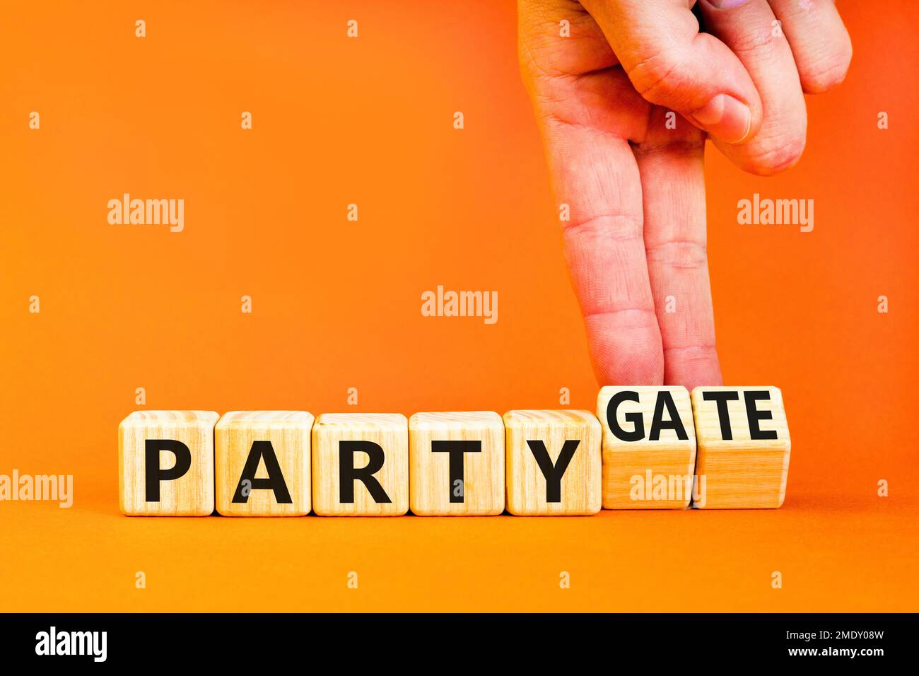 Party and partygate symbol. Concept words Party and Partygate on wooden ...