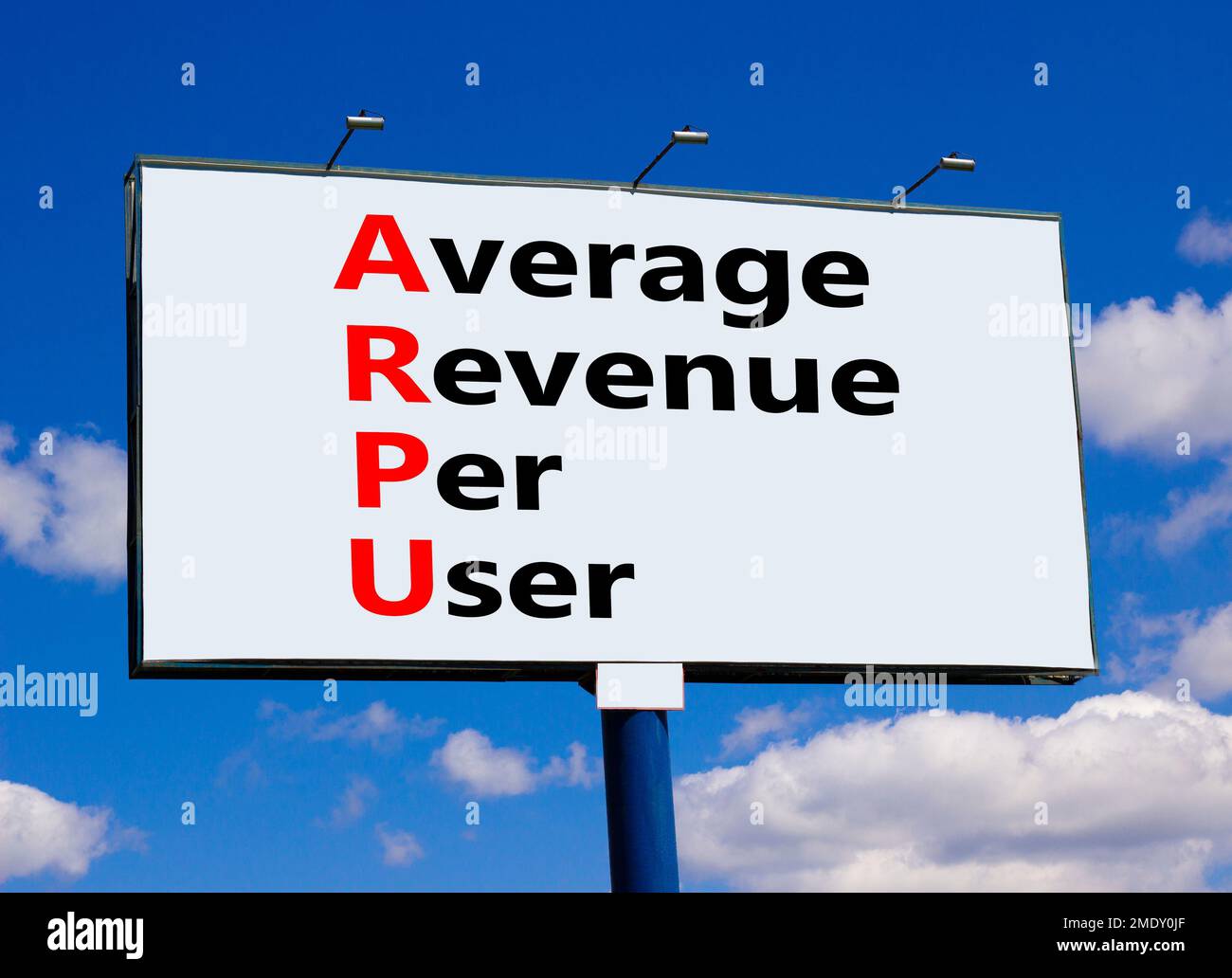 ARPU average revenue per user symbol. Concept words ARPU average ...