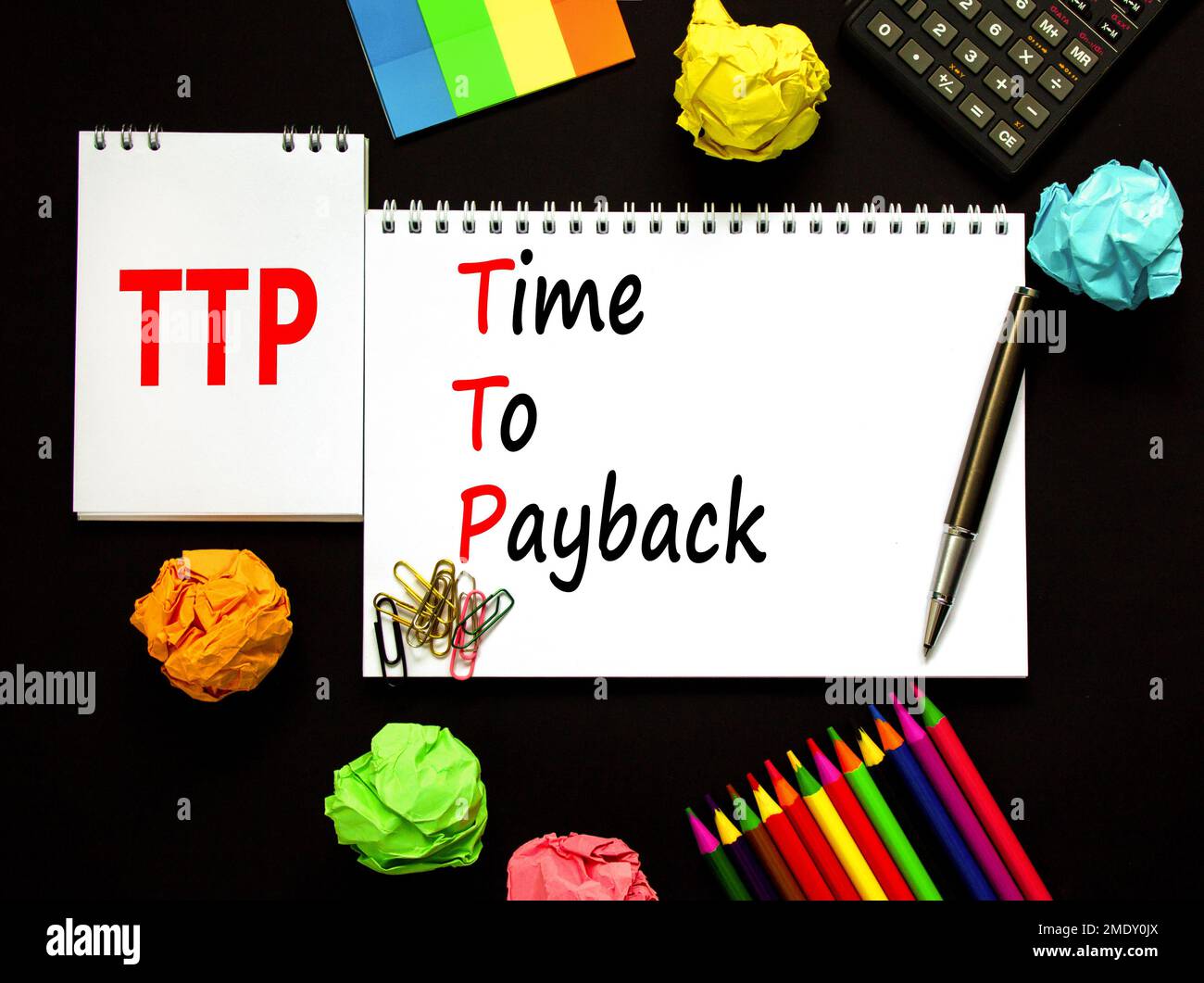 TTP time to payback symbol. Concept words TTP time to payback on white ...