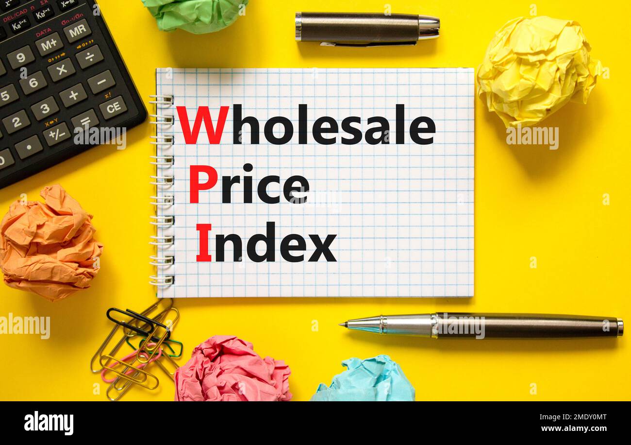 WPI wholesale price index symbol. Concept words WPI wholesale price ...