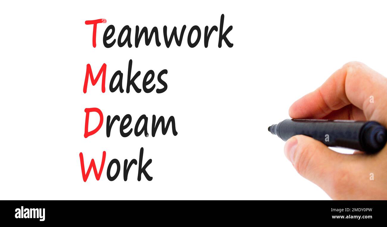 TMDW Teamwork makes dream work symbol. Concept words TMDW Teamwork ...