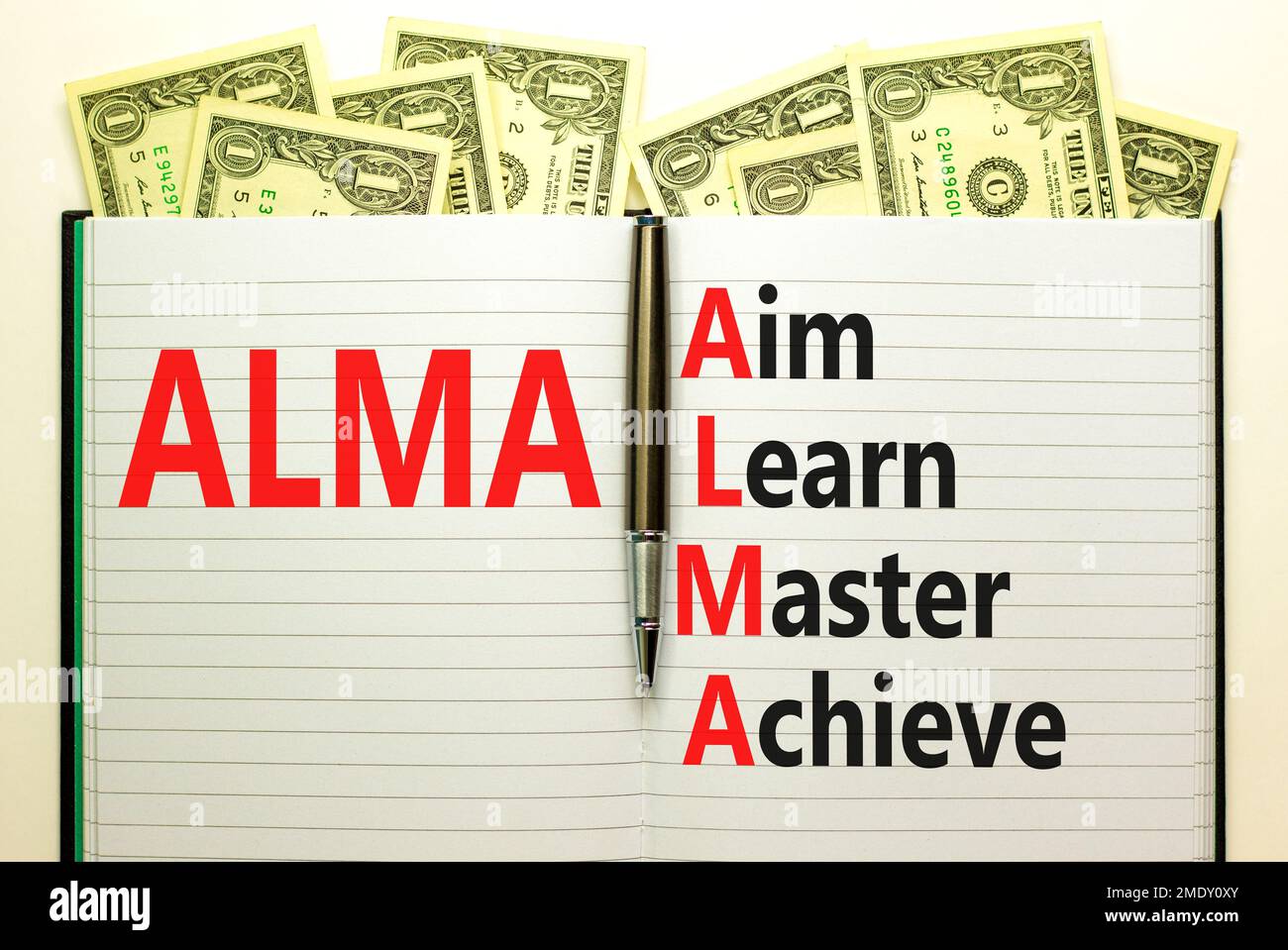 ALMA aim learn master achieve symbol. Concept words ALMA aim learn ...