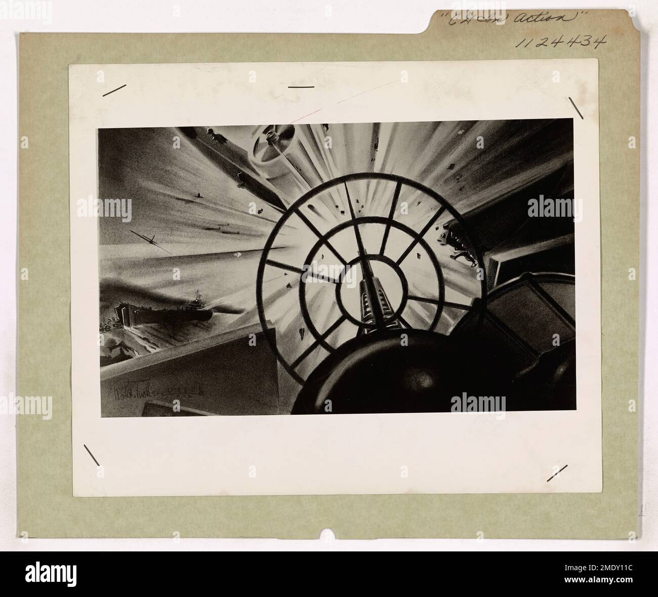 A Coast Guard gunner fires at an enemy plane during an invasion, as ...