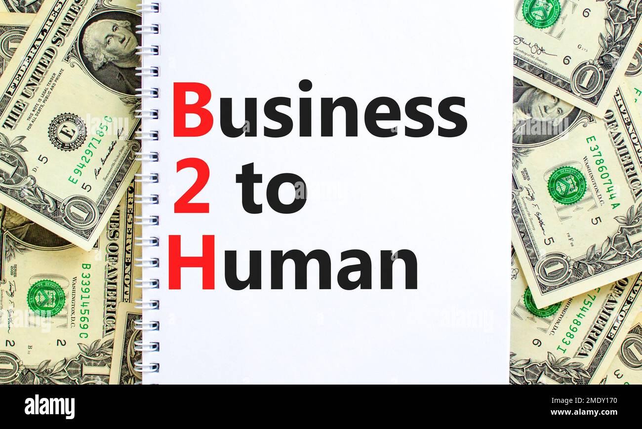 B2H business to human symbol. Concept words B2H business to human on ...
