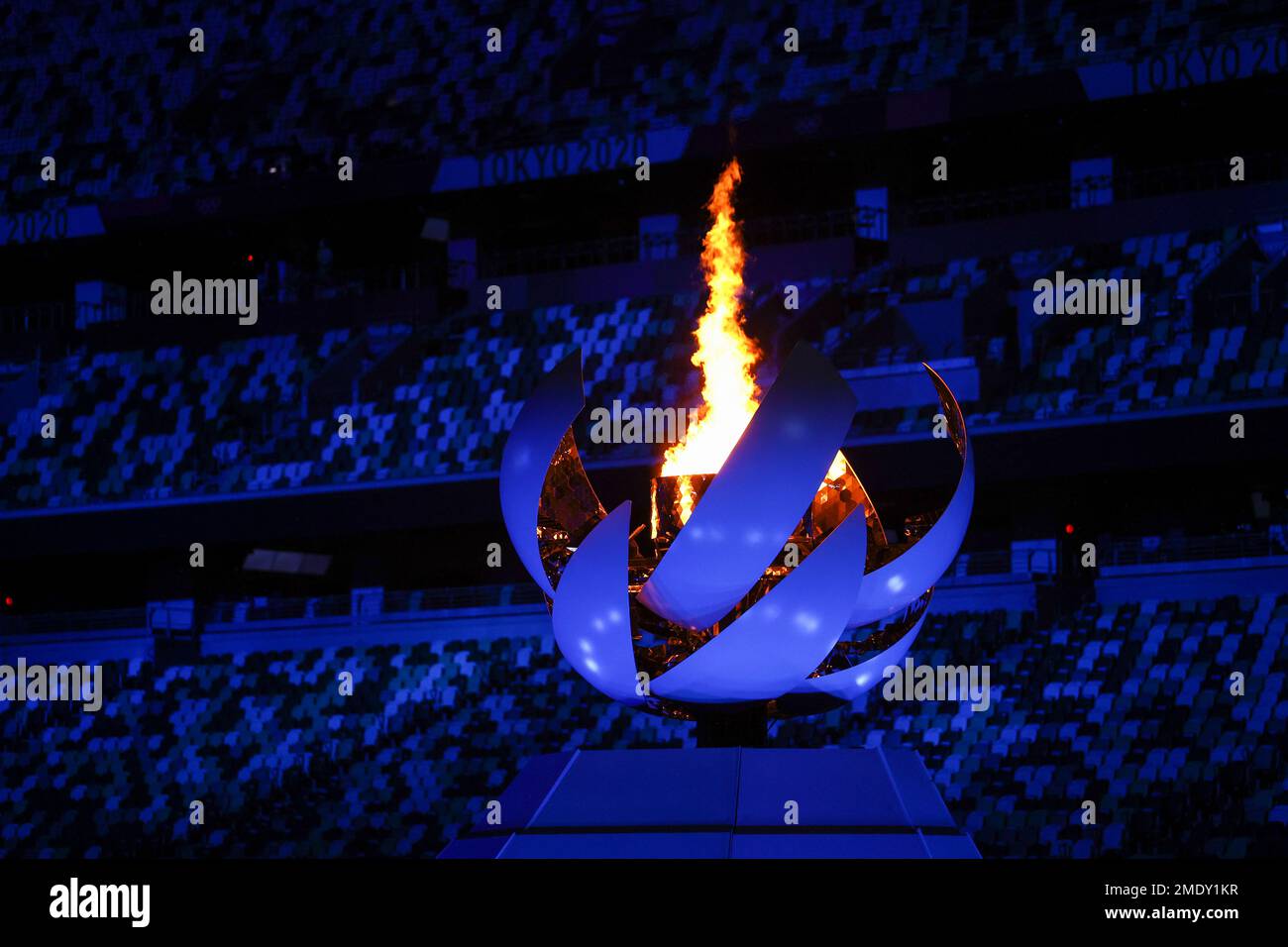 The cauldron is light at the start of the closing ceremony in the ...