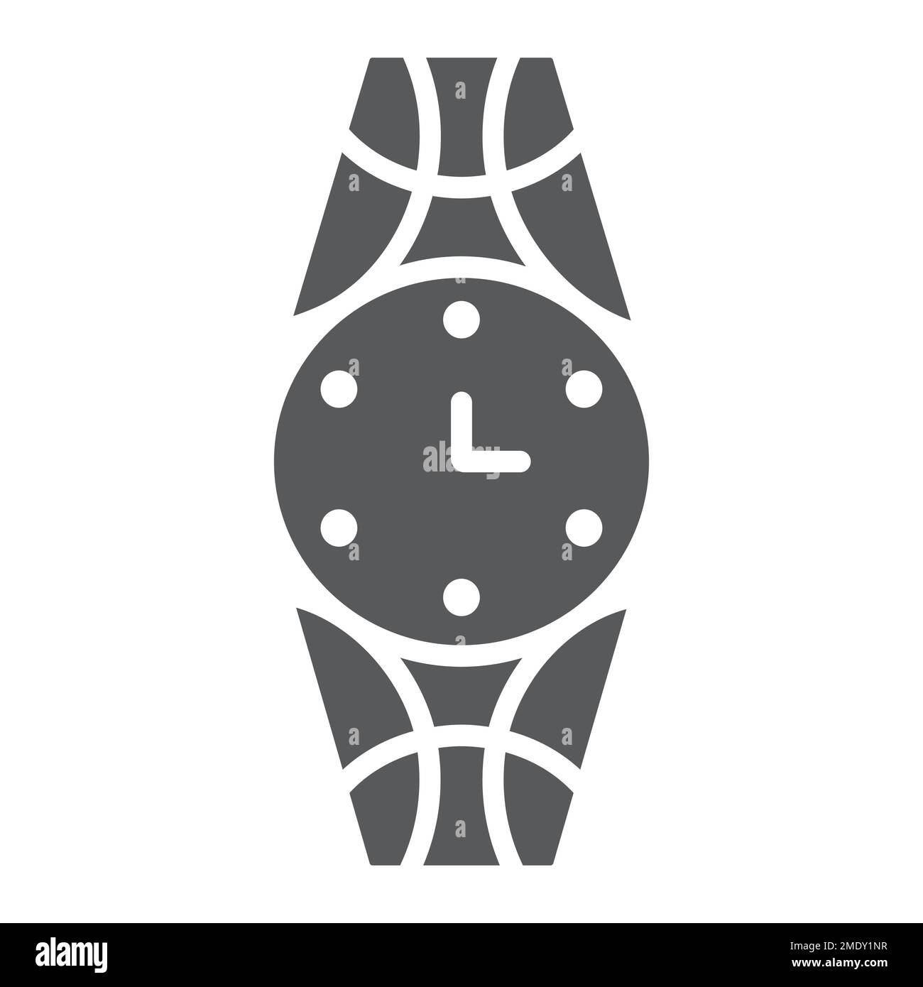 Wristwatch glyph icon, clock and accessory, watch sign, vector graphics ...