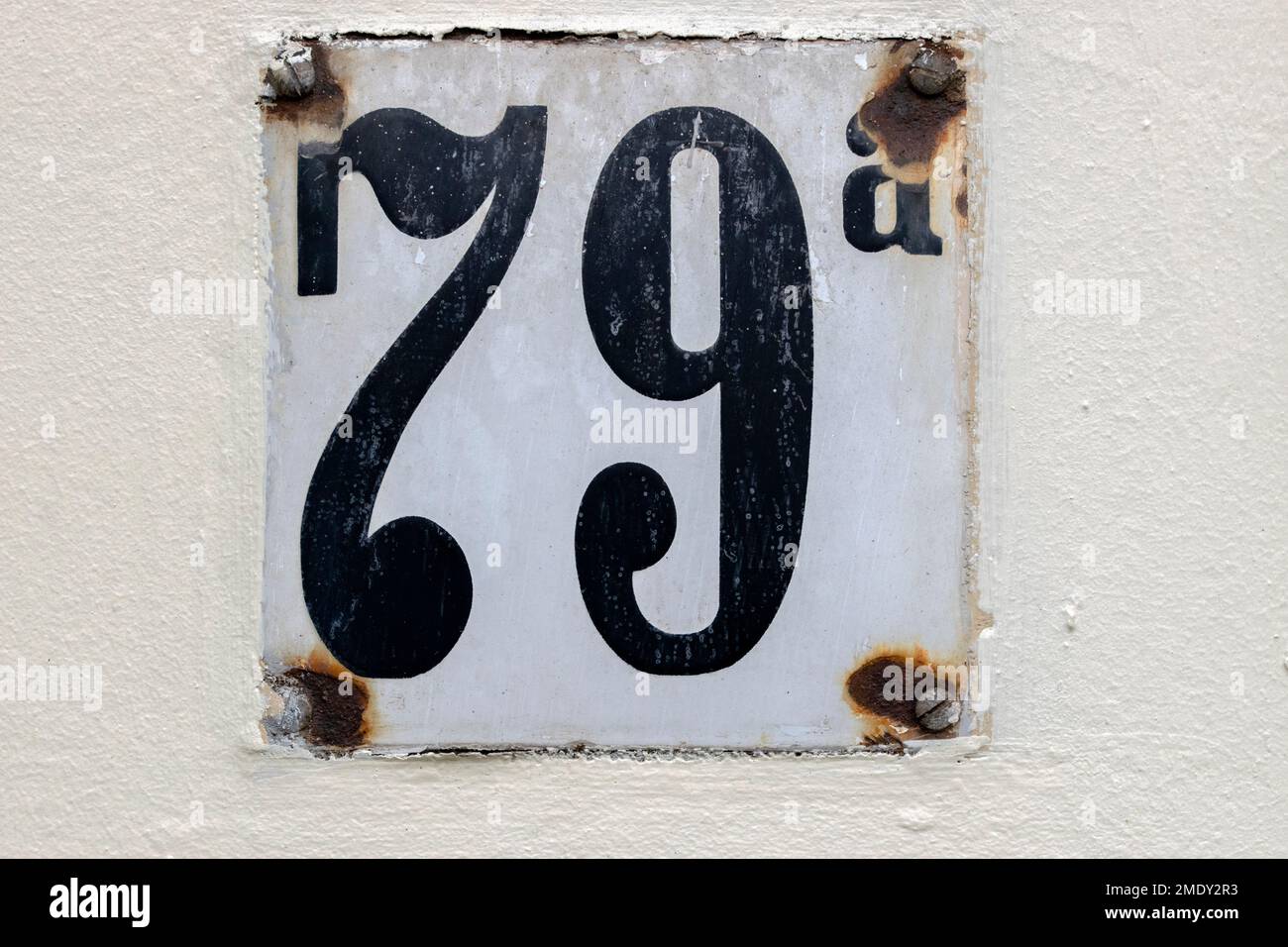 Close Up Damaged Housenumber 79a At Amsterdam The Netherlands 29-11 ...