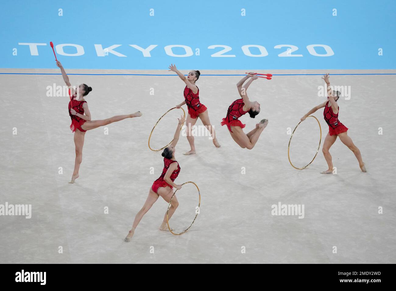 Bulgaria's rhythmic gymnastics' team, Simona Dyankova, Stefani ...