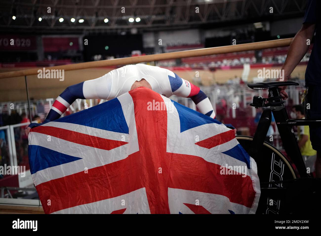 Jason Kenny of Team Britain celebrates winning the gold medal in the ...