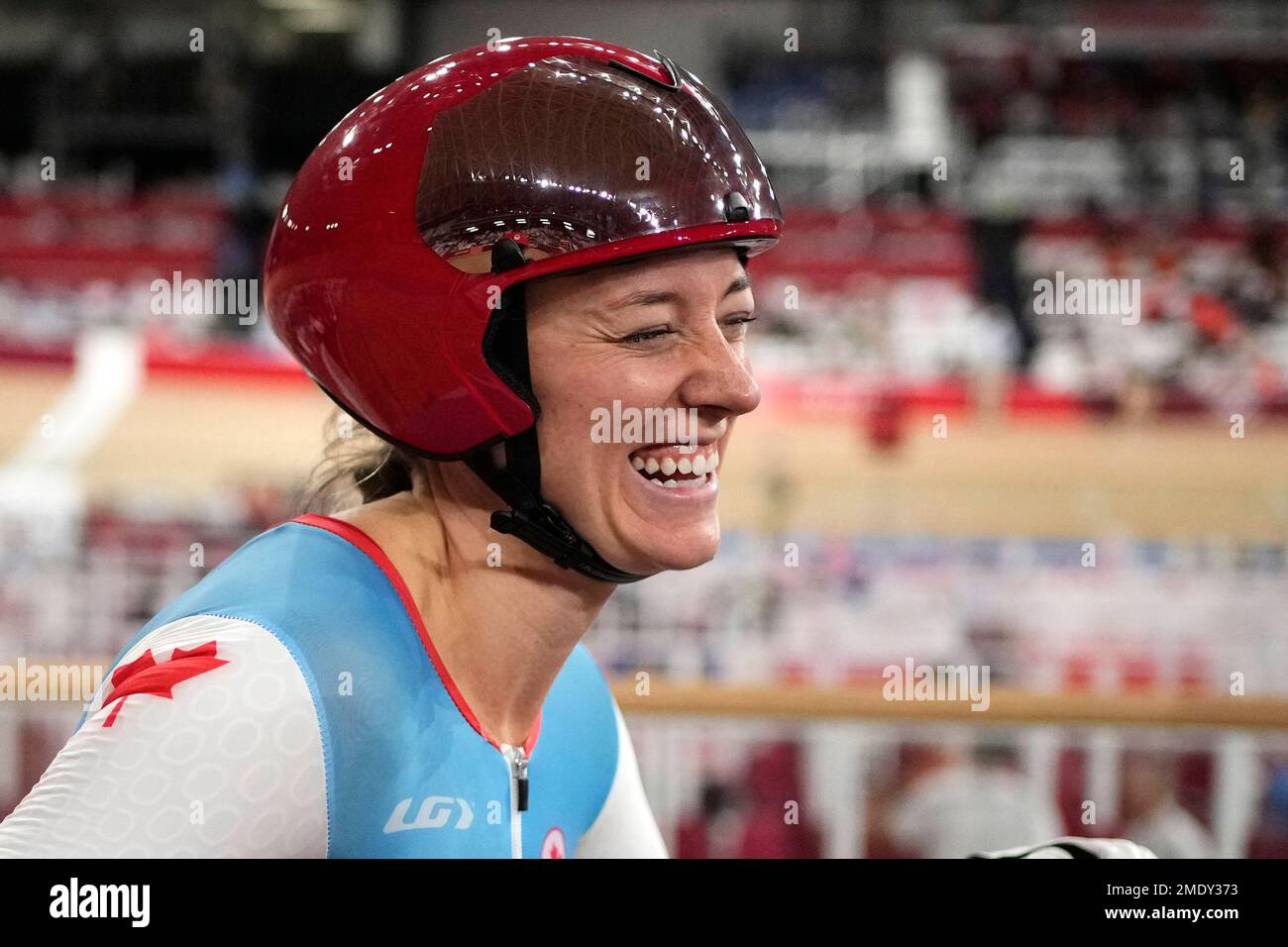 Kelsey Mitchell of Team Canada reacts after winning the gold medal ...