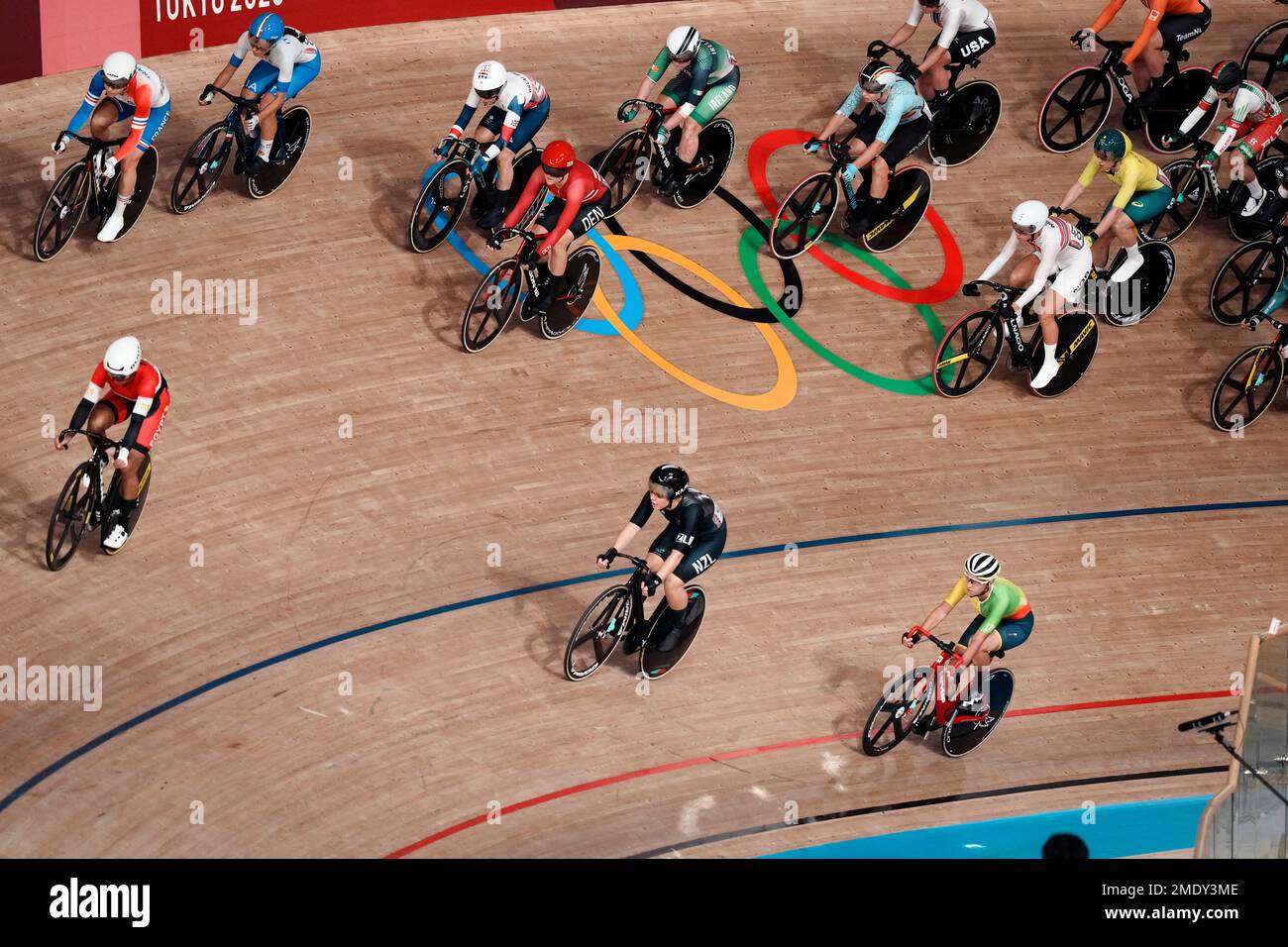 Athletes compete in the competes during the track cycling women's ...